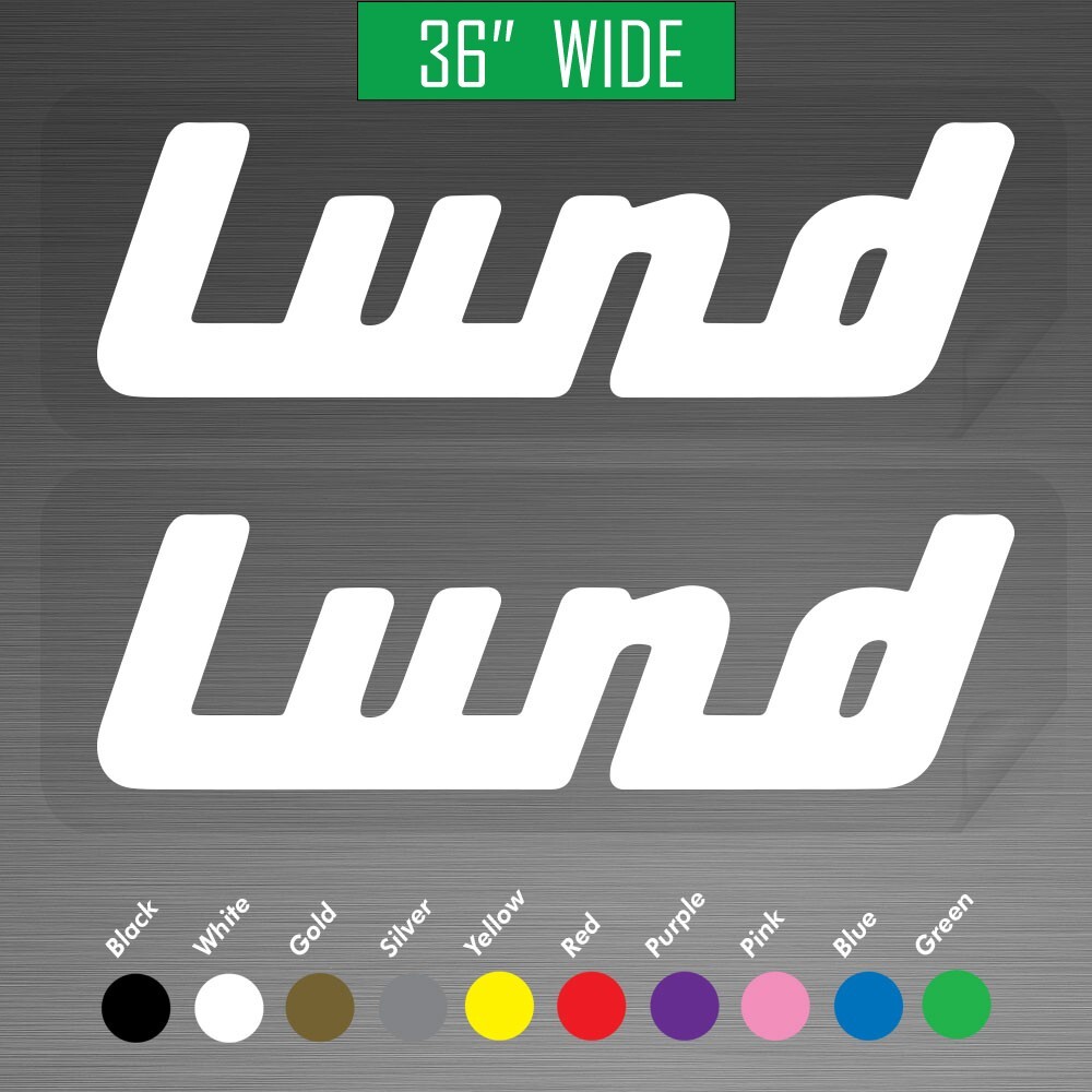 36" Lund Retro Boat Outboard Motor Marine Decals Vinyl Stickers Pair ...