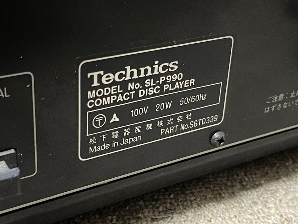Technics SL-P770 18-Bit 4DAC Class AA Stereo CD Player 1988 Vintage ...
