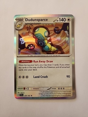Dudunsparce 129/162 2024 Pokemon TCG Scarlet & Violet Temporal Forces ...