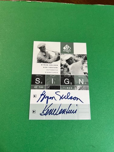 BYRON NELSON & KEN VENTURI AUTOGRAPHS - 1999 UD EPIC SIGNATURES ...