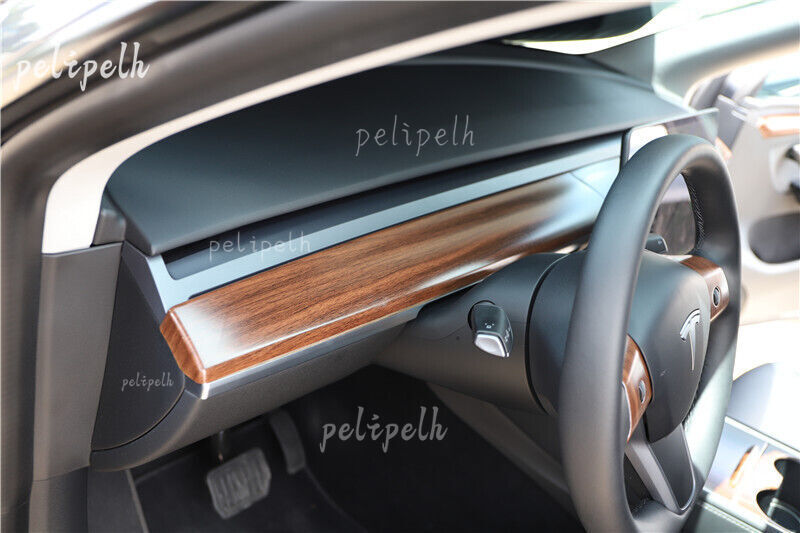 For Tesla Model Y 3 2021-2023 Wood Grain Full Interior Decor Cover Trim ...