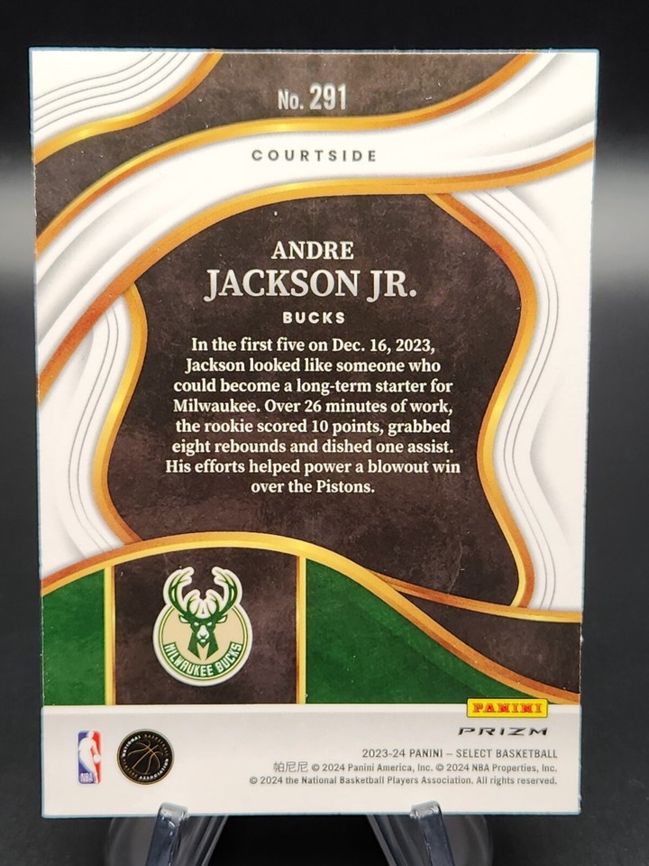 Andre Jackson Jr. 2023-24 Panini Select Courtside White Sparkle Rookie ...