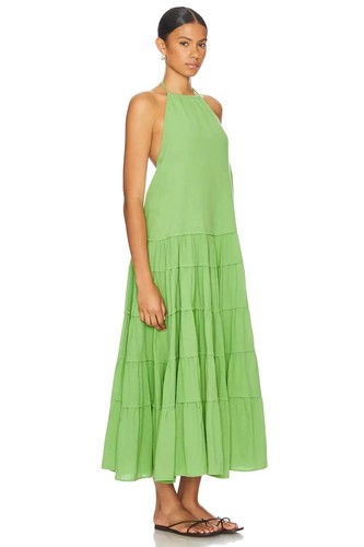 Free People Somewhere Sunny Drop Waist Maxi - Kiwi Green - SMALL - NEW ...