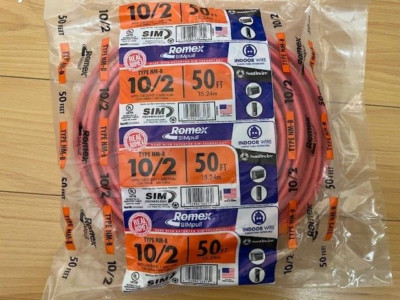 Southwire Romex 50ft 10/2 Solid Orange Type NM/B Electrical Wire ...