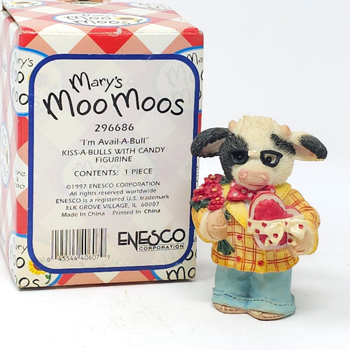 Mary’s Moo Moos “I'm Avail-A-Bull" 1997 Enesco Cow With Candy Flowers 296686 | eBay