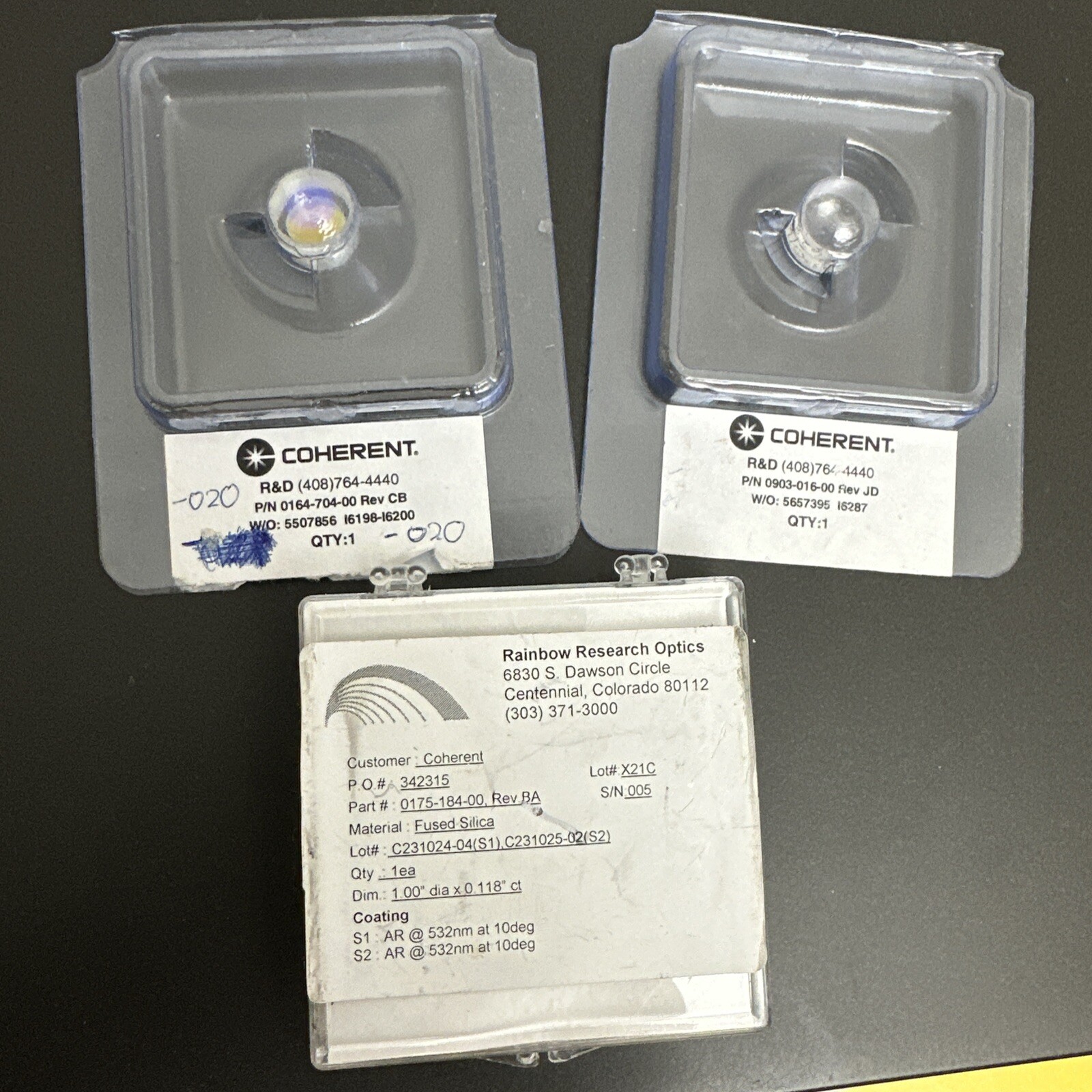 Coherent Lot Of 3 Laser Optic. Lens Round Optical Mirror See Pictures ...