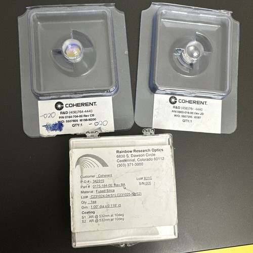 Coherent Lot Of 3 Laser Optic. Lens Round Optical Mirror See Pictures ...