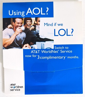 LOL AOL - AT&T Worldnet Collectible/ Install Disc, Vintage ISP Sign-Up ...