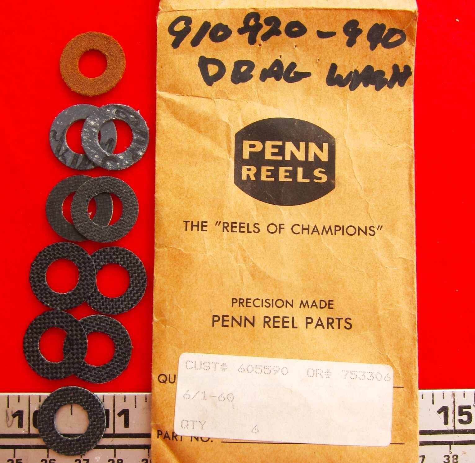 Lot of 10 Reel Drag Washers For: Penn 910, Ambassadeur 5500, etc. - NEW ...