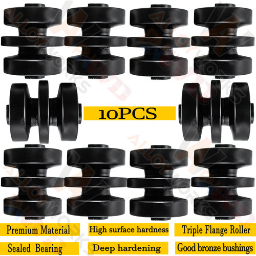 10pcs Bottom Rollers fit Kubota SVL65 SVL75 SVL90 Compact Track Loaders ...