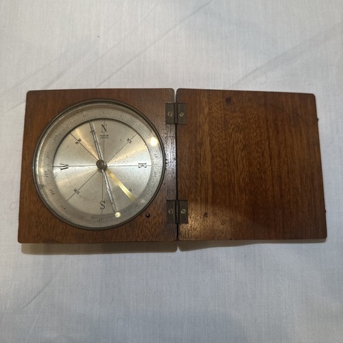 Antique Late 19th Century Travel Compass, France-Mahogany Case-Very ...