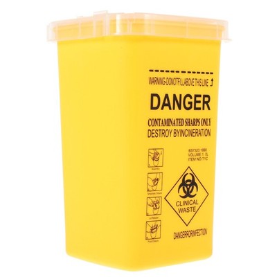 Syringe Disposal Box Small Sharps Container Plastic With Lid 0.26 ...