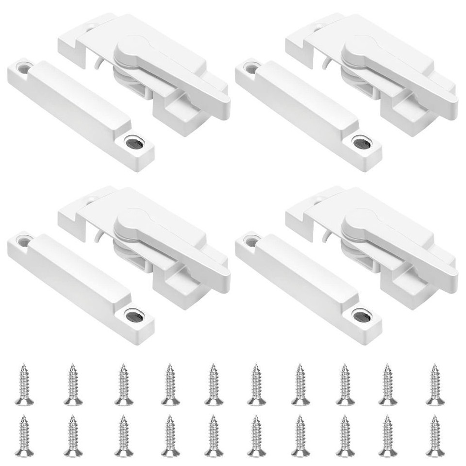 with Keeper White Sliding Window Lock Latch Lock Window Sash Locks Hole ...