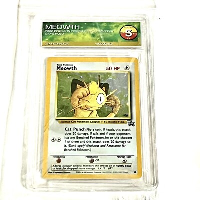 Grade 5 EXCELLENT Meowth Game Boy #10 Pokemon 2000 Black Star Promo | eBay