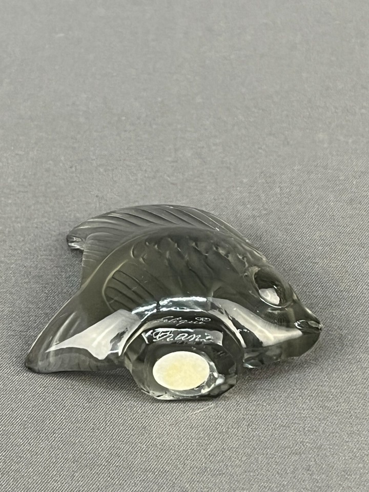 Rare Lalique Crystal Aquarium Sculpture 100 Fish w/Custom Display Table ...