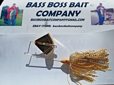 NEW! PURCHASE 2 BASS BOSS BAIT COMPANY 3/8 OZ GOLDEN SHINER BUZZ BAITS ...