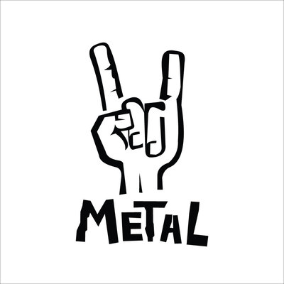 6" METAL HAND Vinyl Decal Sticker Car Window Laptop Music Rock n' Roll ...