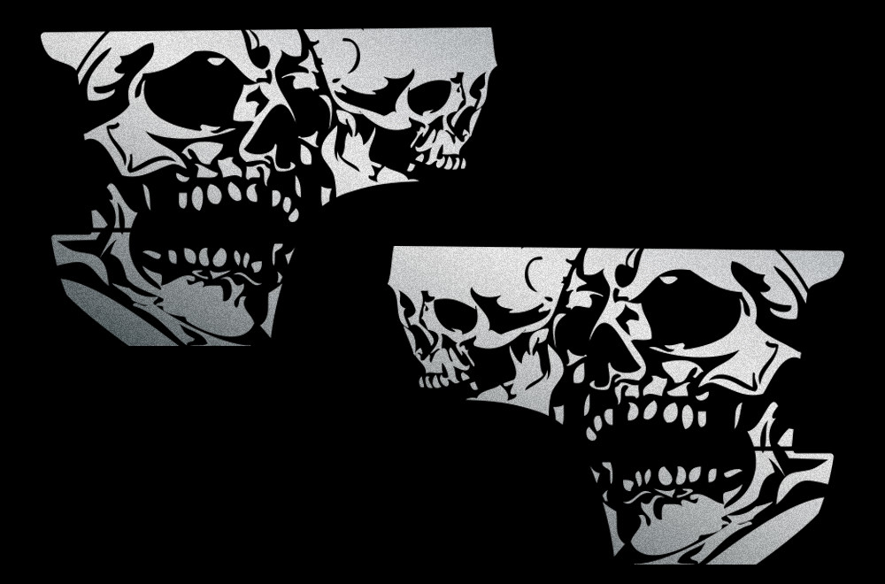 Vinyl Decal Graphics Wrap Kit DOUBLE SKULL 1999-07 Chevy Silverado ...
