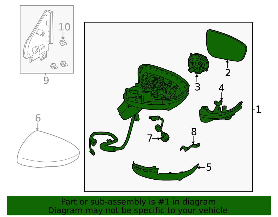 Genuine Nissan Driver Left Door Outside Mirror 96302-6RF0A | eBay