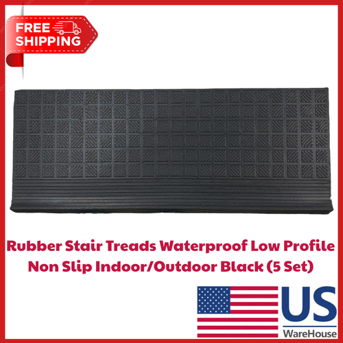 Rubber Stair Treads Waterproof Low Profile Non Slip Indoor/Outdoor ...