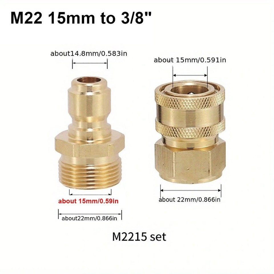 1Set 3/8 M22 Pipe Joint Quick Connect Kits Water Outlet Set Hose ...