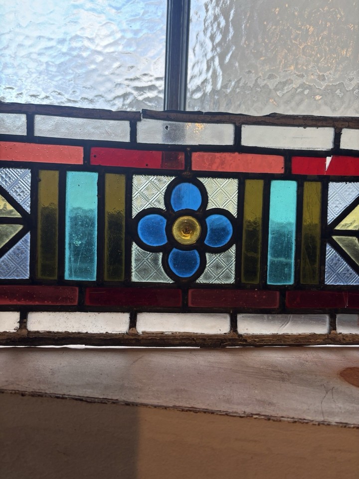 Small Antique Stained Glass Window | eBay UK