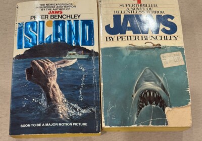 Jaws and The Island by Peter Benchley Vintage Paperback Lot of 2 books ...