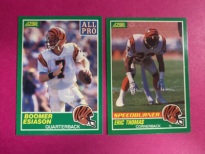 🐶 1989 Score Boomer Esiason #298 & Speedburner Eric Thomas #316 BENGALS ...