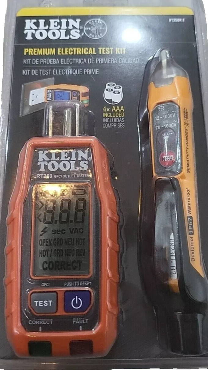 Klein Tools RT250KIT Premium Eleectrical Test Kit includes NCVT-3P ...