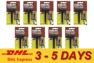 9 X Gillette SUPER CLICK RAZOR + 1 Blades Gillette SUPER THIN | eBay