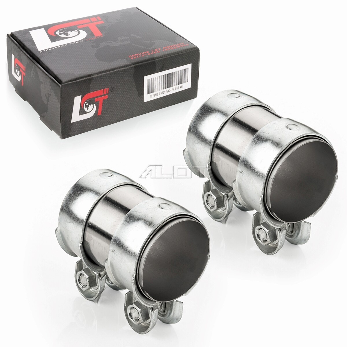 2x Double Clamp Pipe Connector Exhaust Ø 60x95 MM for Volvo C30 C70 S40 ...