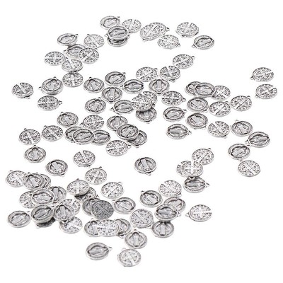 100Pcs Alloy Metal Saint PendantSilver Toned Saint DIY Saint Charms ...