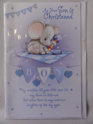 As Your Son is Christened. High Quality Card with Sentimental Words | eBay