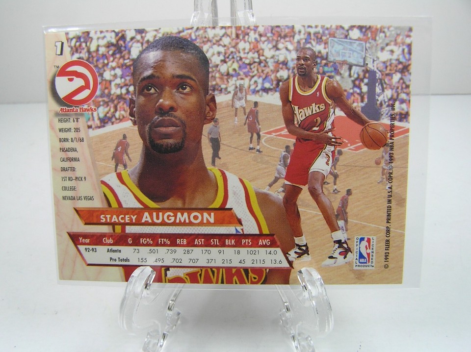 Fleer Ultra 1993-94 NBA Basketball Card #1 Stacey Augmon Atlanta Hawks ...
