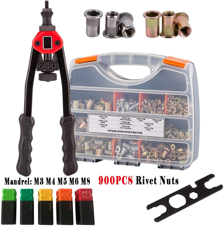 Rivet Gun Kit Rivnut Thread Setting Tool Nut Setter NutSert Metric SAE ...