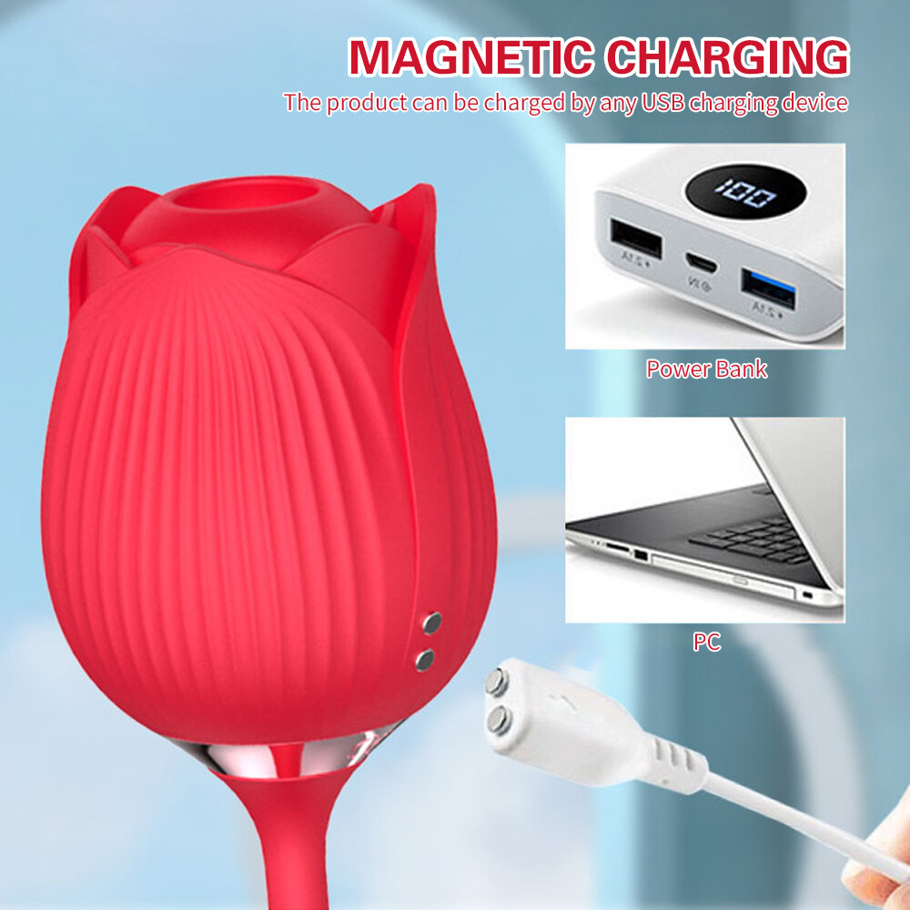 Rose Thrusting Vibrator Clit Sucking Dildo Tongue G-Spot Massager ...