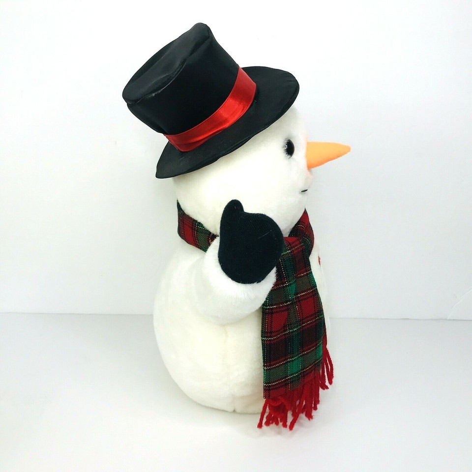 Snowman Plush Weighted Bottom Christmas Holiday Winter 14.5" Scarf Hat ...