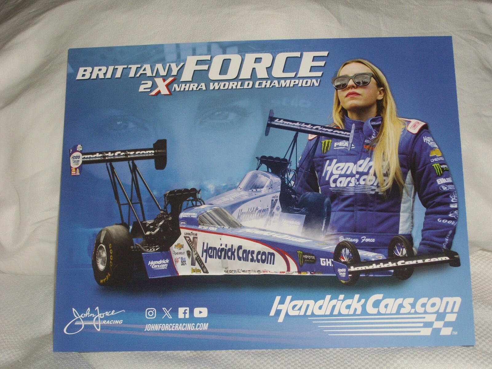 2024 BRITTANY FORCE HENDRICK CARS.COM TOP FUEL DRAGSTER NHRA POSTCARD ...