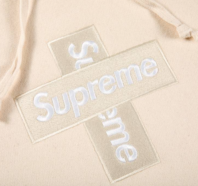Supreme Cross Box Logo Hoodie Natural Large FW20 Brand New 100% ...