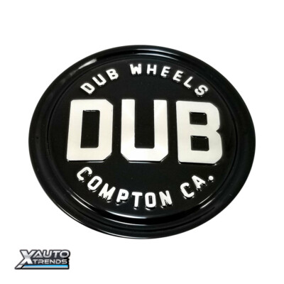 Dub COMPTON 3" Flat Wheel Center Cap Gloss Black Silver Logo 1003-95 ...
