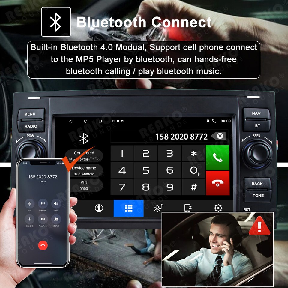 For Ford Transit Mk7 Kuga Focus Fiesta Android 13 Car Stereo Radio GPS ...