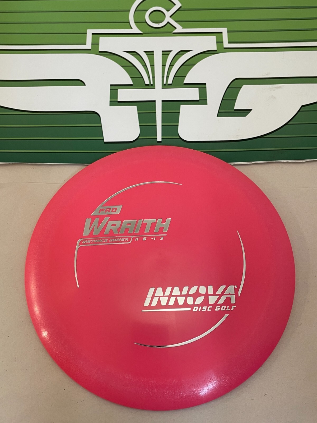 FLY GREEN DISC GOLF INNOVA PRO WRAITH OVERSTABLE DISTANCE DRIVER 158 ...