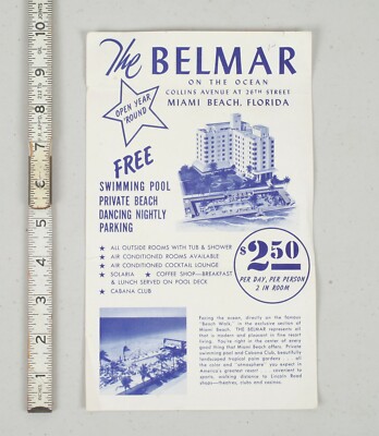 Vintage Advertising Handbill The Belmar Hotel Miami Beach Florida | eBay