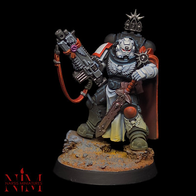 Warhammer 40k painted Raven Guard captain with master-crafted bolt ...