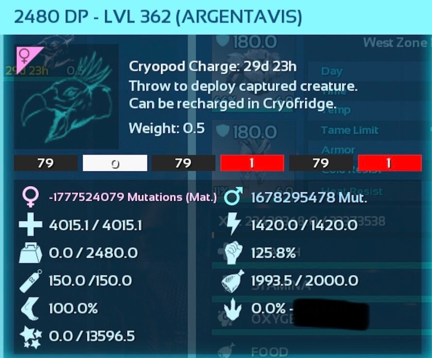 2480 Weight Deadpool Argentavis Ark Survival Ascended ASA PVE Xbox/PC ...