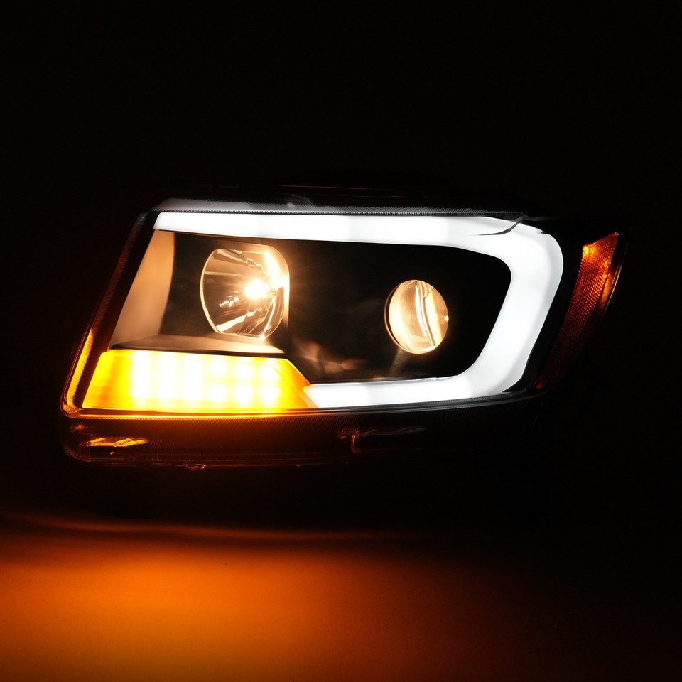 For Jeep Grand Cherokee 2011 2012 2013 LED DRL Projector Headlights # ...