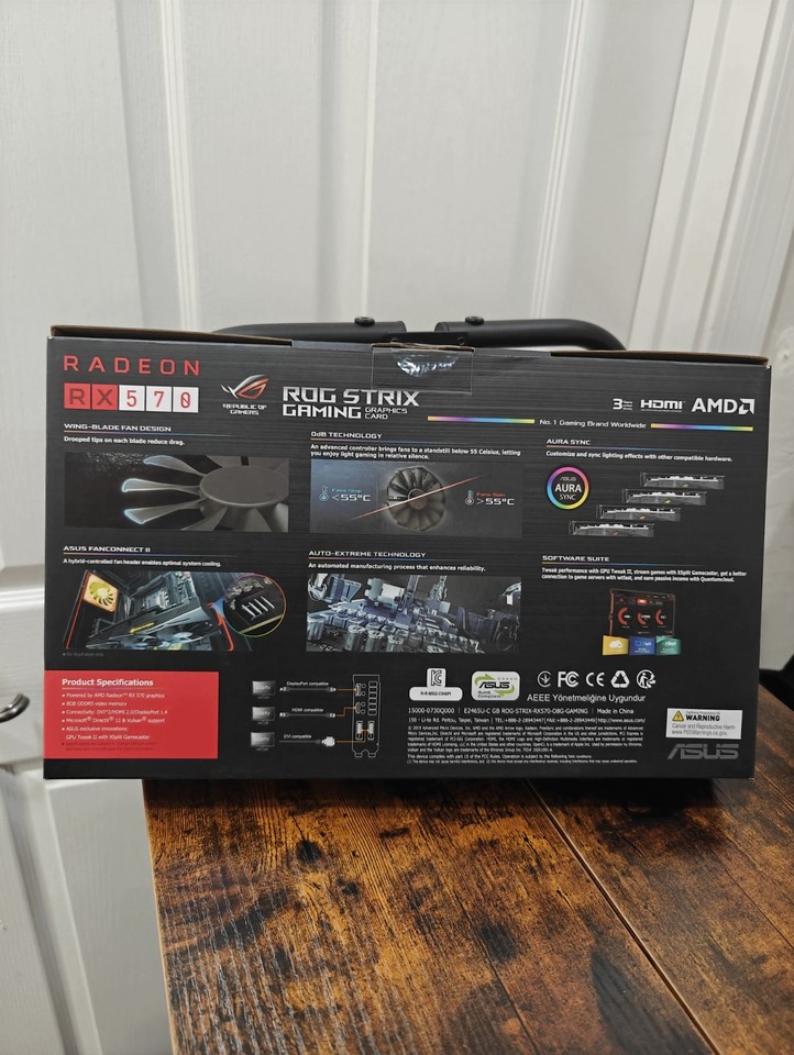 ASUS Radeon RX 570 8GB GDDR5 Aura Sync OC VR Ready FreeSync 2 HDMI DP ...