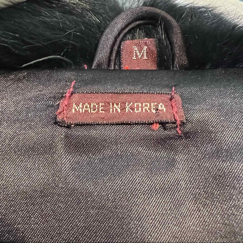 Genuine 100% Rabbit Fur • Size Large• Vintage Black Coat Jacket ...