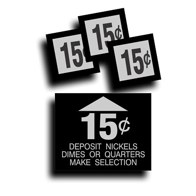 Vending machine 15 Cent Decal Sticker fit Cavalier Soda Pop Soft Drink ...