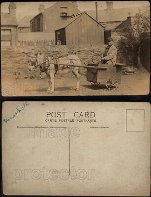 Circa 1910 BARNSLEY- DONKEY CART & Streets R/Photo Postcard | eBay
